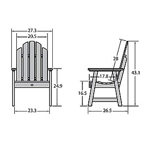 Highwood Classic Westport Patio and Garden Chair, Weathered Acorn