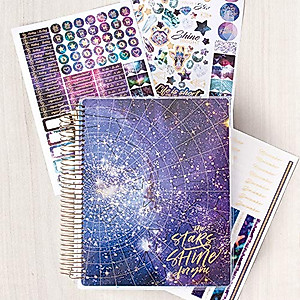 Paper House Productions SET-0010 Stargazer Accessory Bundle-Includes 18 Month Undated Planner 3 Sticker Styles Washi Tape
