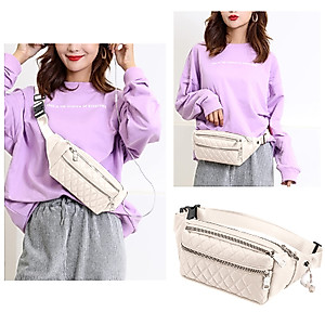 Designer Off White Fanny Pack Women Waterproof Fashion Travel Waist Bag Cool Stylish Belt Bag Beige Ivory Fanny Quilted Womens Crossbody Fanny Pack Purse