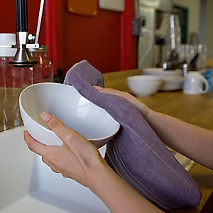 IPPINKA Nawrap Binchotan Tea Towel, Purple x Charcoal