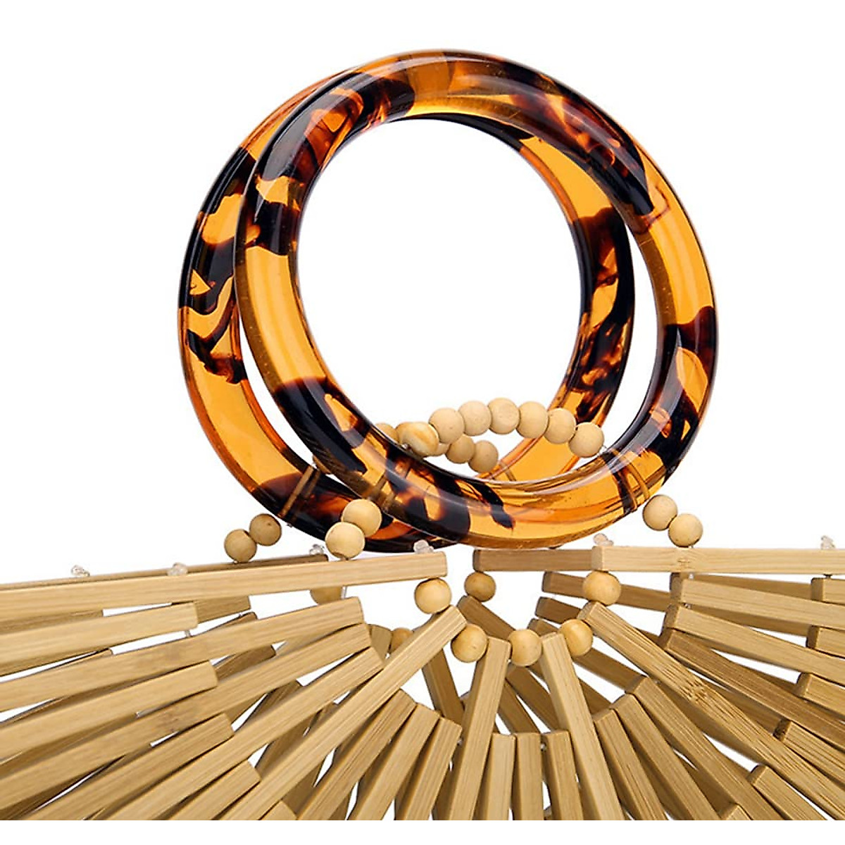 Bamboo Purse for Women Top Handle Bag Tote Bag with Inner Bag Satchel Hobo Bag Purses Gift for Women