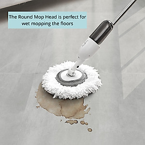 True & Tidy Clean Everywhere Spray Mop Kit Premium Floor Spray Mop - Includes Flat Mop Head, Round Mop Head, Squeegee Mop Head, Refill with Any Cleaning Solution, Machine Washable Mop Pads