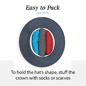 Wallaroo Hat Company Women’s Kristy Fedora – UPF 50+ Sun Protection, Wide Brim, Packable Design and Adjustable Sizing for Medium Crown Sizes – Sun-Smart Hat for Travel and Everyday (Ivory/Stone)