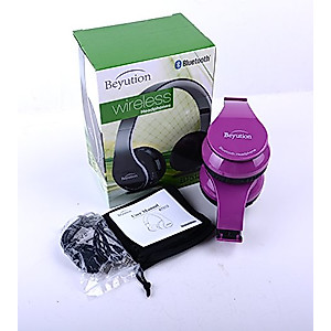 Beyution Wireless Bluetooth Headphones for Apple iPhone 6/6plus/5s/5/5c/4s/4/3/2 all Ipad iTouch Mac IPOD SAMSUNG GALAXY S5/S4/S3; Note 2/3/4 LG and all portable deive with bluetooth (513 Pure Purple)