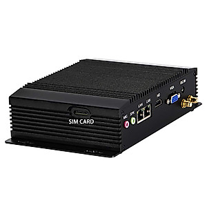 HUNSN Industrial Computer, Fanless Mini PC, Embedded IPC, N3510 N3520, Windows 11 / Linux Ubuntu, BM18, Watchdog, GPIO, WOL, SIM Slot, 2 x LAN, 2 x RS232 422 485, 8G RAM, 128G SSD