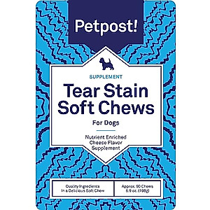 Petpost | Tear Stain Remover Soft Chews - Delicious Eye Stain Supplement for Dogs - Natural Treatment for Tear Stains on Dogs (90 Chews)