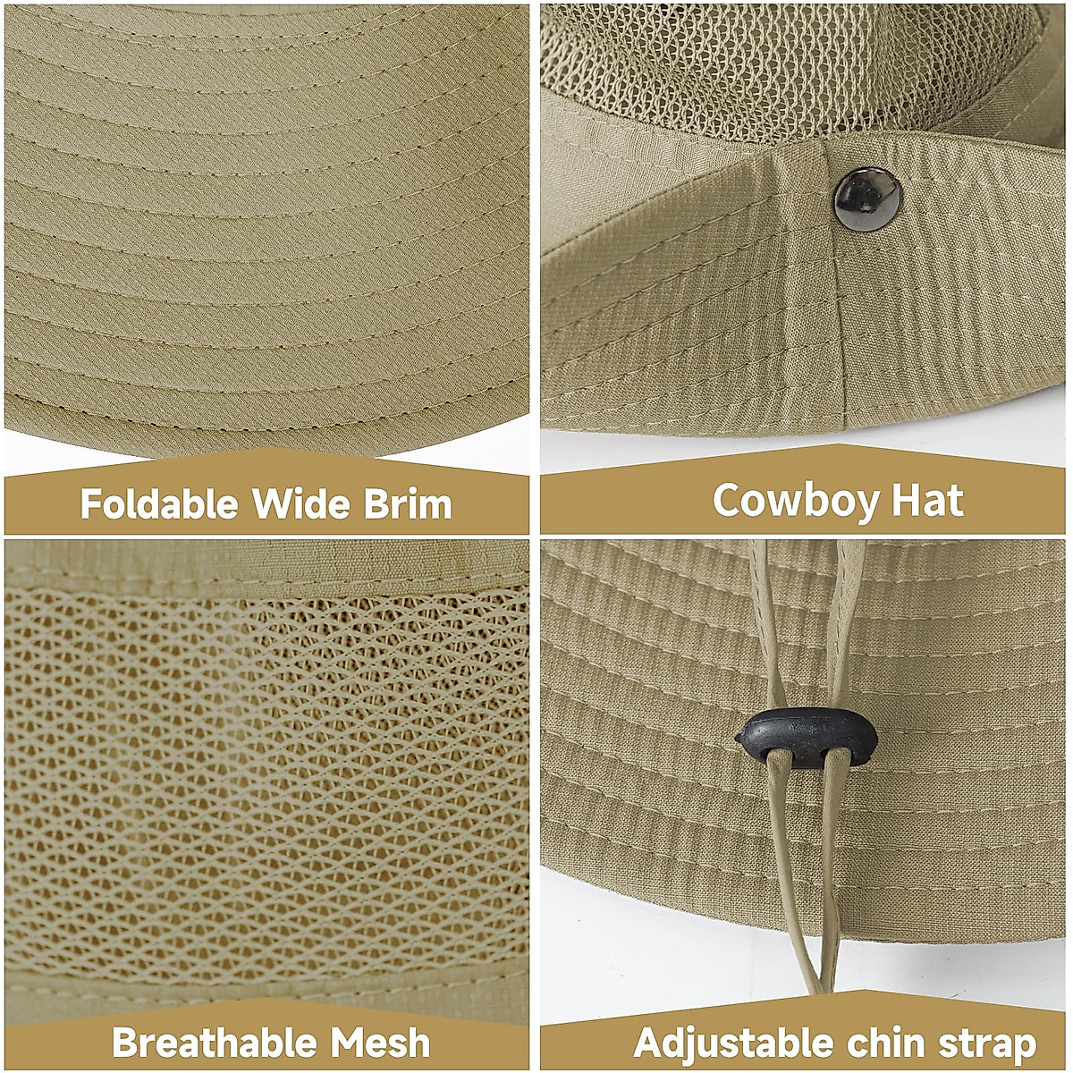 ZOORON Sun Hats for Men Women Fishing Hat UPF 50+ Wide Brim Bucket Hat Summer with UV Protection for Hiking Beach Hats