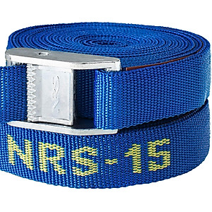 NRS 1" Long Heavy Duty Tie Down Boating and Kayaking Strap, 15 Feet Long (Pair)