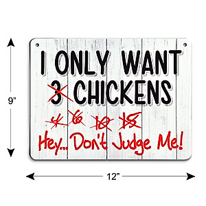 Bigtime Signs I Only Want Chickens 9" x12'' PVC Chicken Decor Sign - Christmas Chicken Yard Decorations Chicken Toys | Chicken Coop Accessories for Chicken Feeder - Chicken Gifts for Chicken Lovers