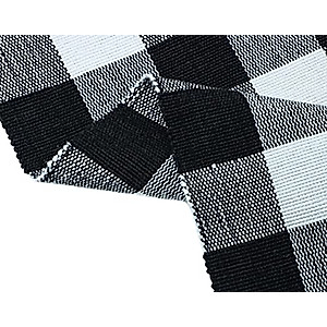 SISOSU Woven Buffalo Plaid Area Rug - Carpets for Living Room, Bedroom, Dining Room, Home Décor - Luxurious Handcrafted Traditional Rug - PET-Yarn - Modern Rugs- 2’ x 3’- Black & White