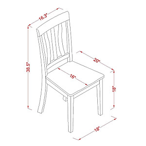 East West Furniture DLAN5-OAK-W 5 Piece Kitchen Table Set for 4 Includes a Round Dining Room Table with Dropleaf and 4 Solid Wood Seat Chairs, 42x42 Inch, Oak