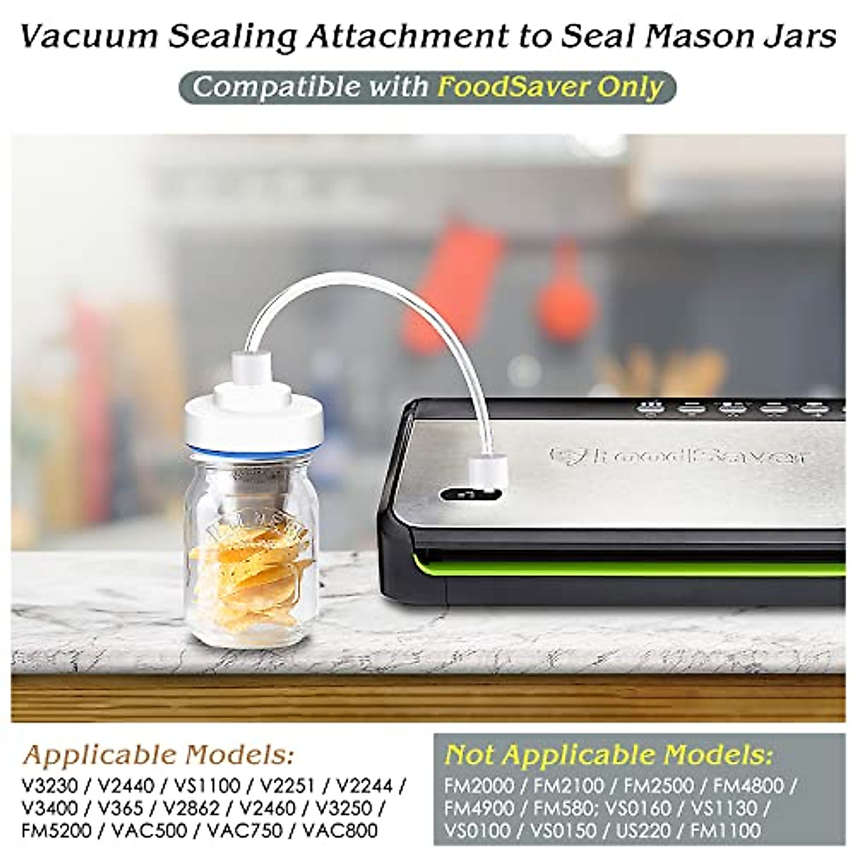 Vacuum Sealer for jars, Mason Jar Vacuum Sealer, Jar Sealer Attachment for Food Saver Vacuum Sealer Machine, Canning Sealer for Food Storage by FUMAX