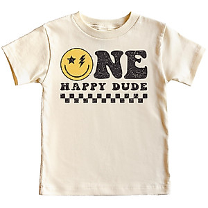 One Happy Dude 1st Birthday Matching Family Outfits for Baby Girls and Mom and Dad Natural Shirt 18 Months