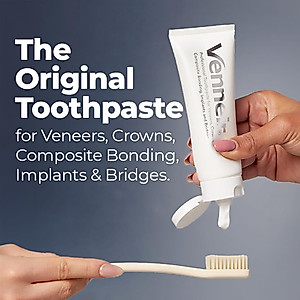 Venneir® Professional Toothpaste for Veneers, Implants, Bondings, Crowns & Sensitive Teeth — Stain Removing, Whitening, Natural, SLS Free, Pro Enamel Repair