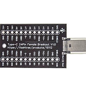 USB Type C Breakout Board Female Male Plug 6Pin 24Pin (24Pins Female Plug (Black))