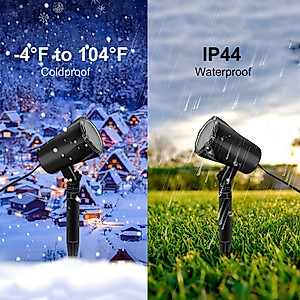 Christmas Projector Lights Outdoor Remote Controlled, Upgraded Rotating LED Lighting Projector Landscape Waterproof for Garden Patio Indoor Home Wedding Party Holiday Decorations