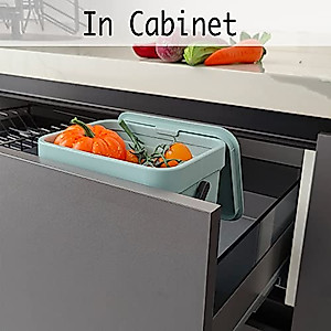 Small Trash Can with Lid, LALASTAR Compost Bin Indoor Kitchen Sealed Under Sink for Kitchen, Food Waste Bin for Countertop, Mountable Garbage Can for Bathroom, RV, 5L/1.3 Gal, Blue