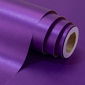 Yarcony Shimmer Metallic Purple Wrapping Paper Roll - 17 Inches X 33 Feet - Solid Color Pearly-lustre Gift Wrap Birthday Wrapping Sheets for Baby Shower, Weddings, Christmas and Anniversaries