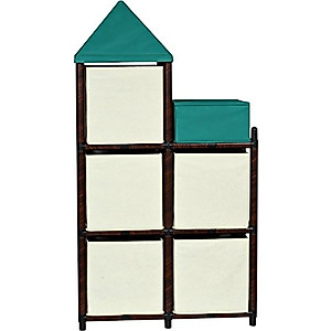 OneSpace 1 Recycled Paper Fantasy Fort Kids Storage Unit, Green and Brown