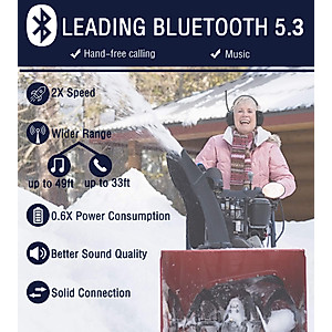 PROHEAR 033 Upgraded Bluetooth 5.3 Hearing Protection Headphones with FM/AM Radio - 25dB NRR Safety Earmuffs, Rechargeable, 48H Playtime for Mowing, Workshops, and Snowblowing - Black