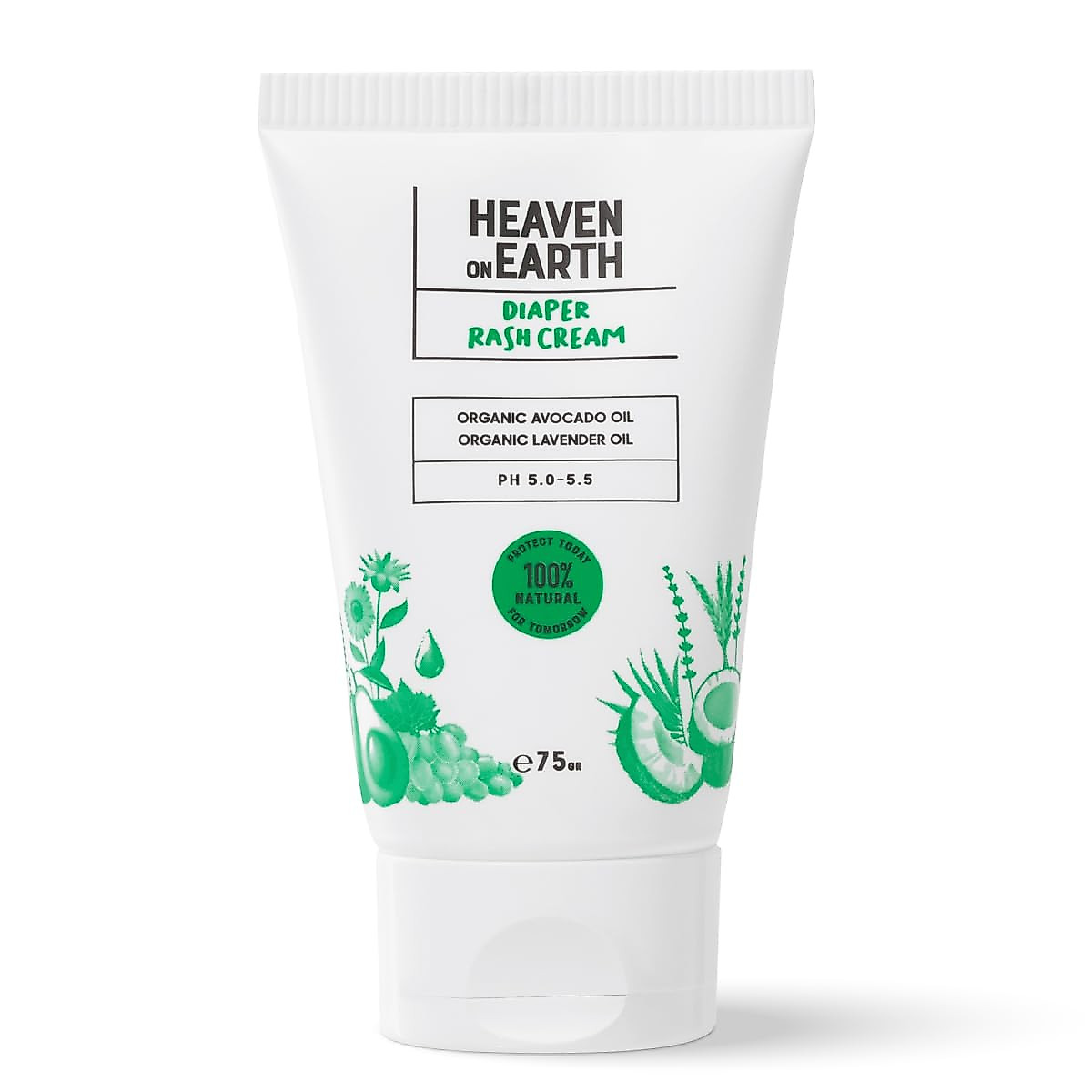 Heaven on Earth- 100% Natural and enriched with organic ingredients Diaper Rash Cream, Free of Phtalate, Paraben, Parfum, 100% Plant Based Diaper Rash Cream, 2,6 Oz