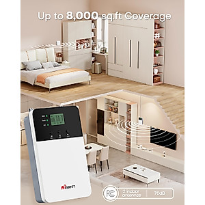 Cell Phone Booster for Home Office, Cover 8000 sq ft with 2 Indoor Antennas for All US Carriers, Cell Phone Signal Booster for Destination RV 4G 5G LTE Verizon AT&T T-Mobile APP Support FCC