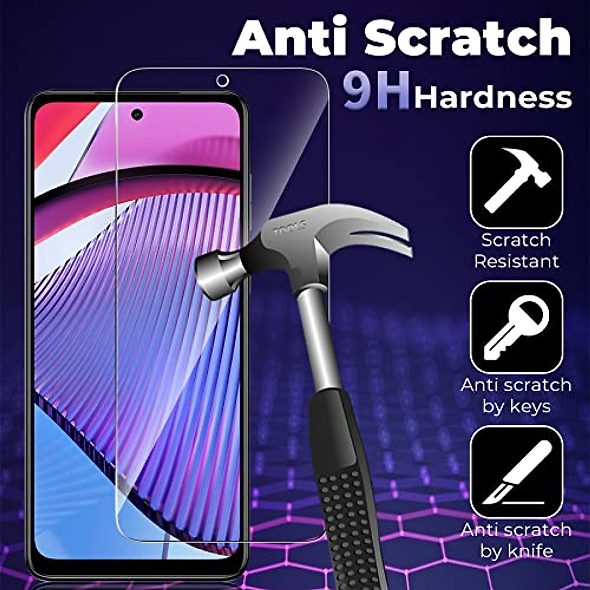 SURBUID (3 Pack Designed for Motorola Moto G Power (2023) Tempered Glass Screen Protector [Not Fit for 2020-2022 Model], Anti Scratch, Bubble Free, Touch Sensitive, 9H Hardness, HD Clear