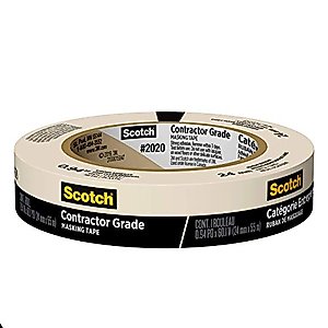 Scotch Contractor Grade Masking Tape, 0.94 inches by 60.1 yards (540 yards total), 2020, 9 Rolls