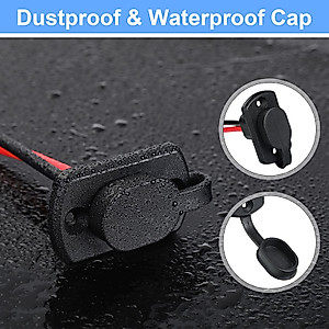 Tuanse 4 Pcs 12 AWG Power Socket Sidewall Port Compatible with SAE Quick Connect Solar Panel Weatherproof Solar Panel Cables and Connectors Battery Connector Power Parts for Generator Battery Charger