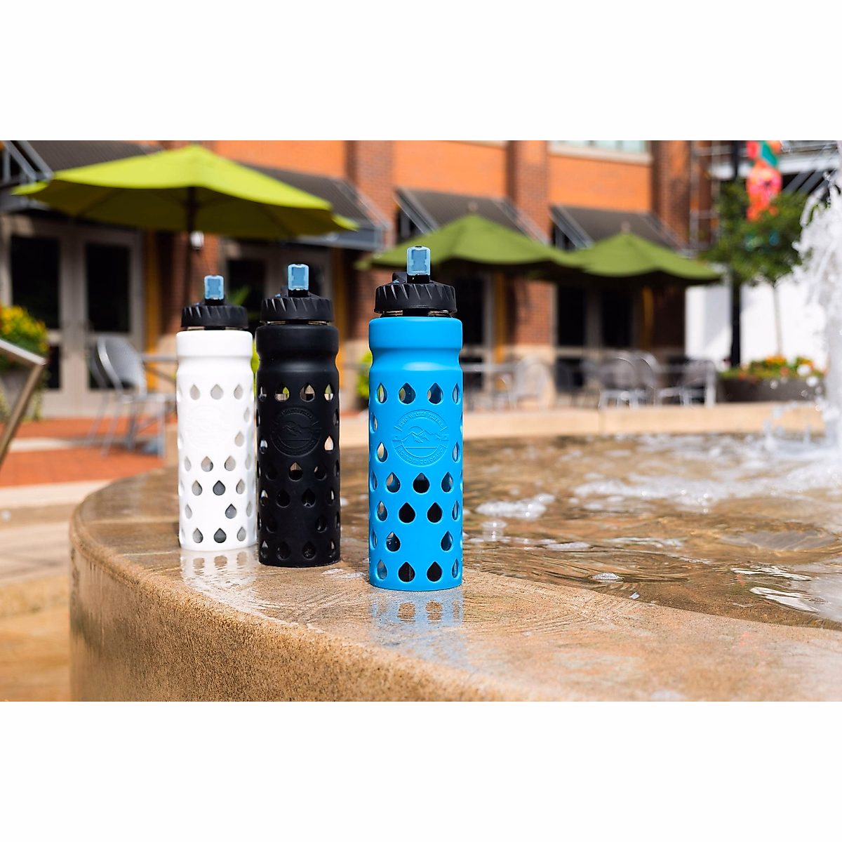 Epic Escape | Glass Water Bottle with Filter | USA Made Filter | Dishwasher Safe | Borosilicate Glass with Silicone Sleeve | BPA Free Water Bottle | Removes 99.99% Tap Water Contaminants | Filtered