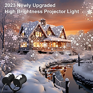 Snowflake Projector Lights Outdoor, Upgrade 2.0 HD Dynamic Christmas Projector Lights Outdoor, IP65 Waterproof Snow Projection Light for Xmas, Holiday, Wedding, Party, Home, Garden Landscape