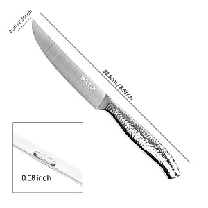 BILL.F Steak knives Serrated Steak Knife Set Stainless Steel Steak Knife Set of 4