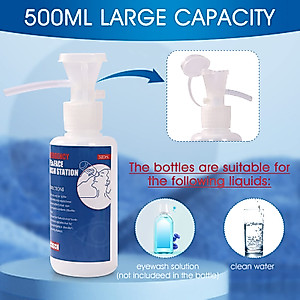 Ezcasch Eye Wash Emergency Eyewash Station Portable Double 500ML Bottles Eye Washing Cup Kit, OSHA Approved, NOT Include Solution, Each Bottle with 2 Different Cups.