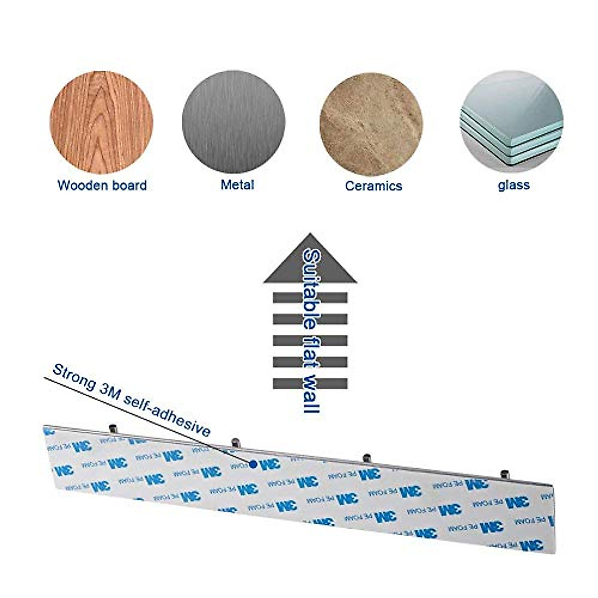 JOMIHONEY Self Adhesive Stainless Steel Hooks, Wall Mounted Heavy Duty Hanger, Key Rack Towel Hooks for Bathroom, Living Room, Kitchen (4 Hooks)