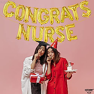 Congrats Nurse Balloons,Gold - Nurse Graduation Decorations | Congrats Nurse Party Decorations | Nurse Graduation Party Supplies | Nurse Graduation Balloons for Nurse Graduation Party Decorations 2023