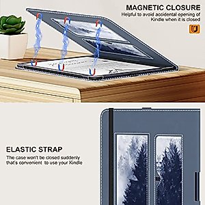 MoKo Case for 10.2“ Amazon Kindle Scribe 2022 Release-1st Generation, Slim PU Shell Leather Cover Case with Auto-Wake/Sleep for Kindle Scribe e-Reader 2022, Gray Forest