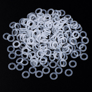 Sumind 200 Pieces O Ring Keyboard Clear Rubber O Rings Keyboard Dampeners with Plastic Storage Box for MX Switch and Mechanical Keys
