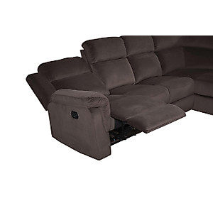 Legend Vansen 111.4''Recliner Storage Upholstery Sofa Couchs Sectional, Brown