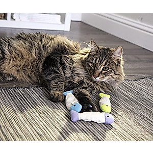 SmartyKat (3 Count) Fish Flop Crinkle Catnip Cat Toys - Multi Color, 3 Count