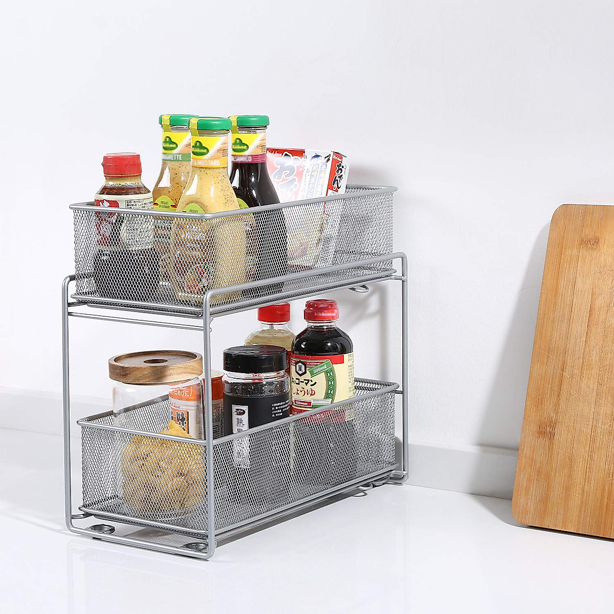 LaCyan Stackable Cabinet Organizer Pull Out Drawer for Kitchen Under Sink Storage,2 Tier