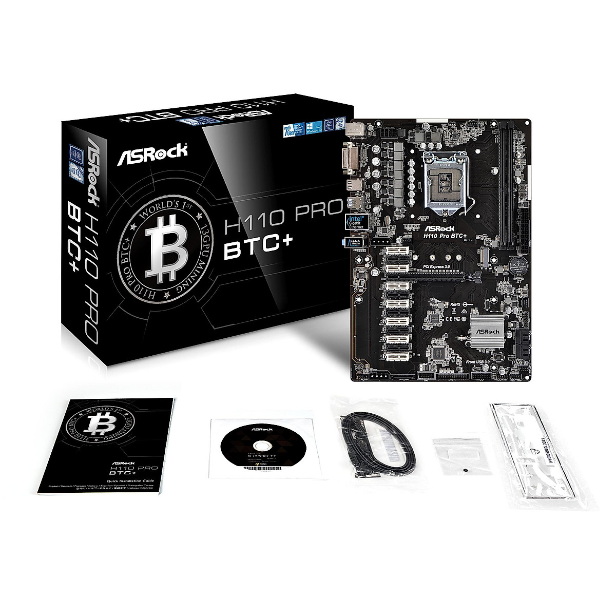 ASRock H110 Pro BTC+ 13GPU Mining Motherboard Cryptocurrency