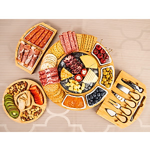 Blueberry USA Charcuterie Boards Set: Bamboo Cheese Board and Knife Set, Gifts for Women, Housewarming Gifts, New Home Gifts, Unique Gifts for Her, Anniversary & Wedding Gifts for Couples