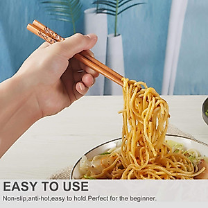 Chopstick Reusable Chinese Panda Chopsticks with Holder and Carrying Bag Chinese Traditional Stylish Set（2 Pairs）