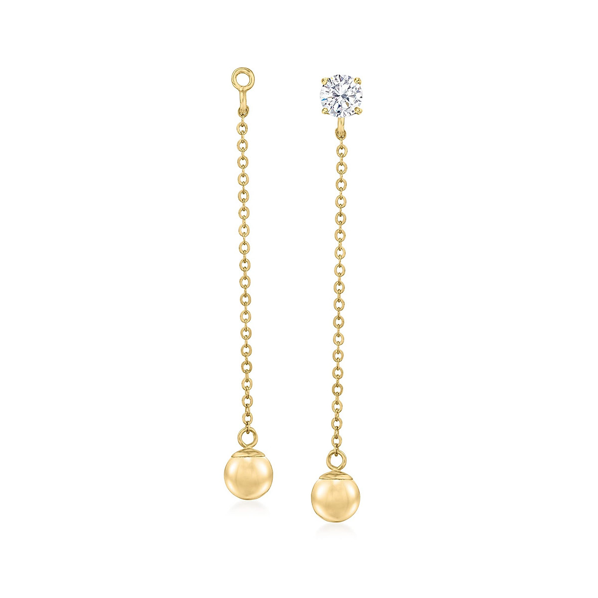 Ross-Simons 14kt Yellow Gold 6mm Ball Drop Earring Jackets
