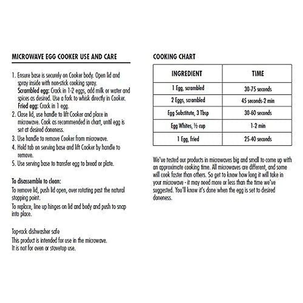 OXO Good Grips Microwave Egg Cooker, White (2 Pack)