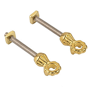 Fancy Brass Eye Bolts with Nuts for Bail Pull Mounting - Pack of 2 - Screw Eye Hook - Antique Eyelet Screw | FB2-B