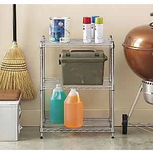 Whitmor Supreme Small 3 Tier Shelving Adjustable Chrome