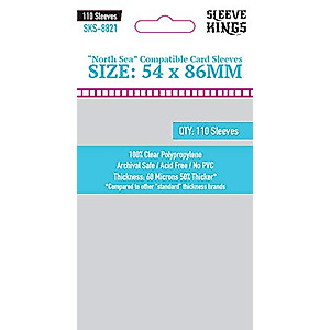 Sleeve Kings North Sea Compatible Sleeves 54 X 86 mm (4x110 Pack, 440 Sleeves)