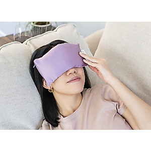 DreamTime Weighted Eye Pillow Mask, Lavender Velvet, Microwave or Freeze, Washable, 9.5x4.5 in, for Sleep, Yoga, Meditation, Relaxation