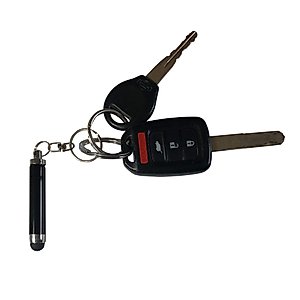 BoxWave Stylus Pen for Lockly Secure Plus (Stylus Pen Bullet Capacitive Stylus, Mini Stylus Pen with Keyring Loop for Lockly Secure Plus - Jet Black